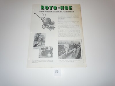 ROTO-HOE & SPRAYER CO. TILLER & SHREDDER COMBINATION MODEL 220 BROCHURE ...