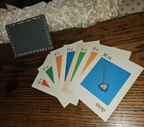 Vintage 1940s Alphabet Children's Flash Cards and Chalkboard | eBay
