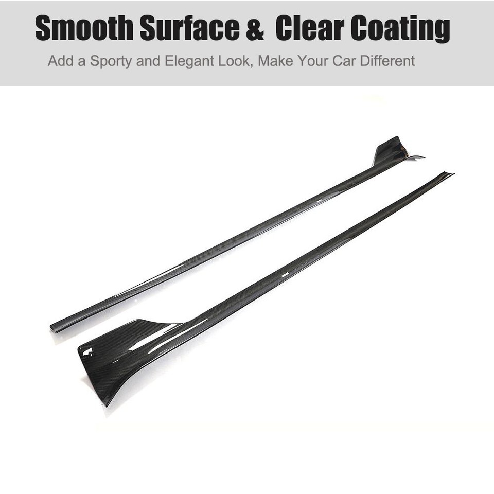 For Tesla Model S Plaid 2021-24 Real Carbon Front Bumper Lip Side Skirt ...