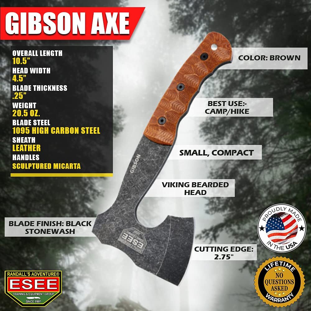 ESEE GIBSON-AXE Compact Axe - Black Oxide for sale online | eBay