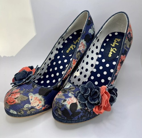 Ruby Shoo Eva Navy Blue Dark Floral Pumps US size 6.5 Whimsy Retro ...