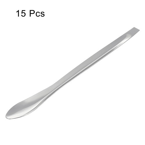 15Pcs 5.51" Silver 201 Stainless Steel Micro Lab Spoons for Powders ...