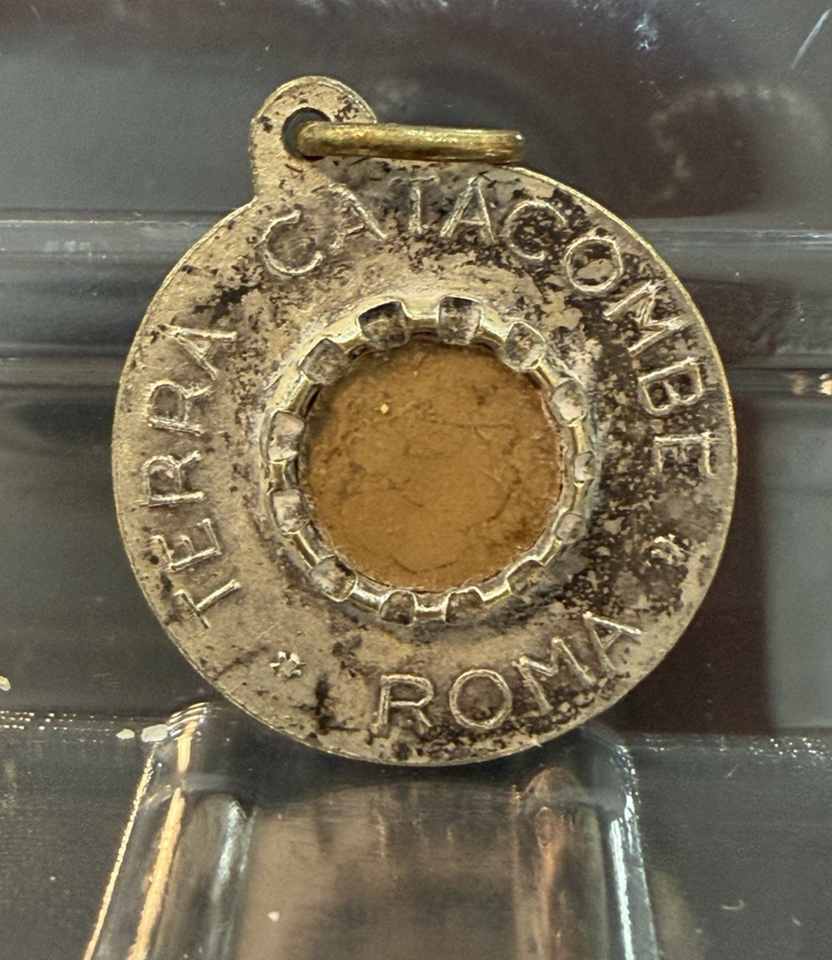 Antique Silver Religious Catholic Holy Metal Rome St Cecilia Catacombs ...