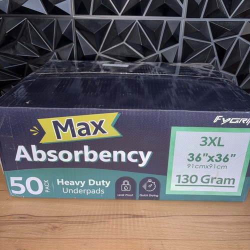 50 36x36 Large Pee Pads Adult Urinary Incontinence Disposable Bed Pee ...