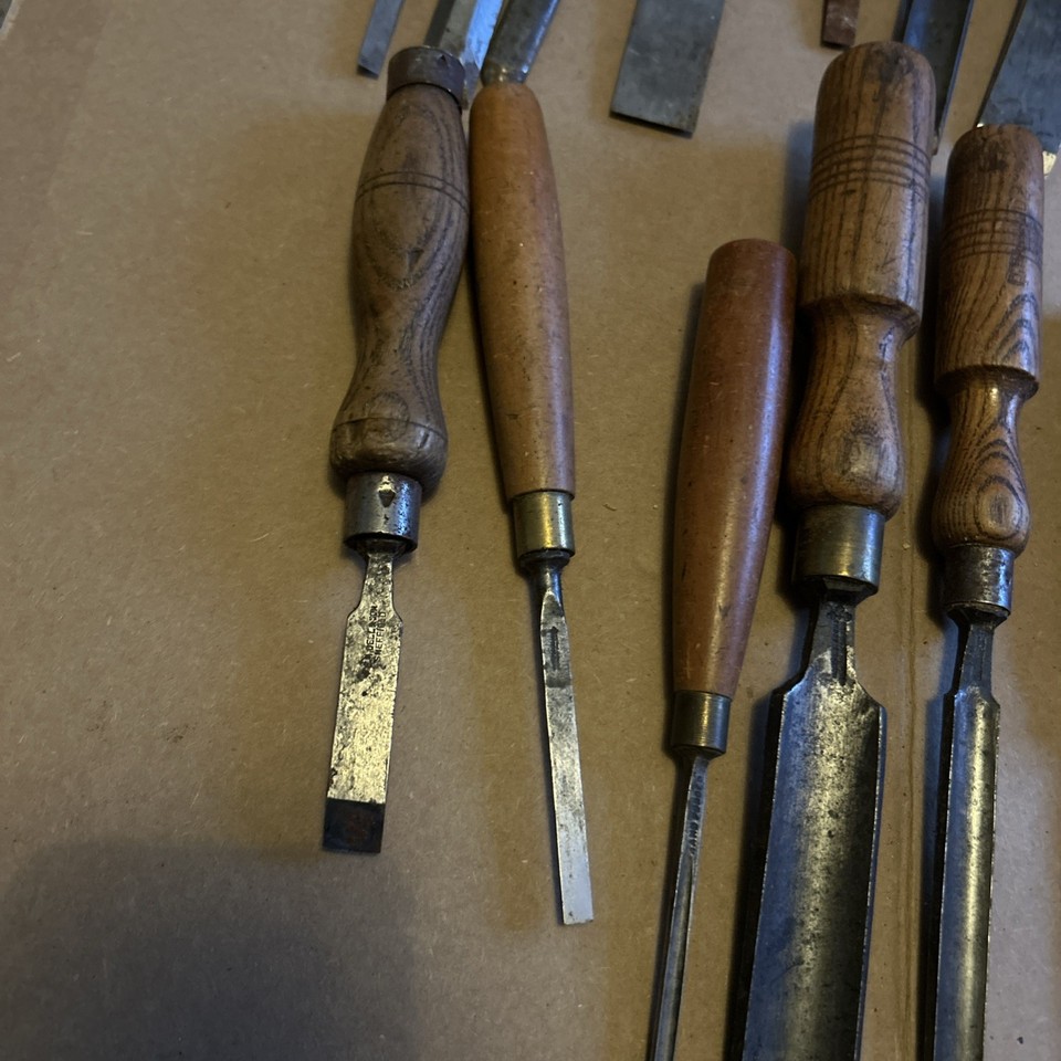 Job Lot Of Vintage Wood Chisels Marples toga sorby Buck & Ryan etc x17 ...
