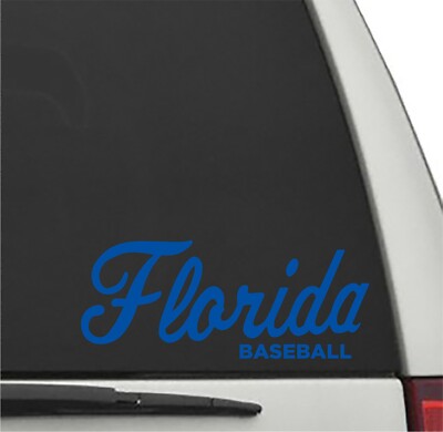 Florida Gators FLORIDA BASEBALL SCRIPT in ROYAL BLUE Cut Vinyl Decal UF ...