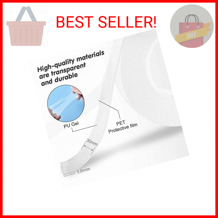 Nano Grip Tape 16.5 FT x 1.2 Inch Reusable Removable Washable Double ...