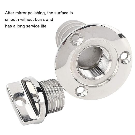 48mm 316 Stainless Steel Boat Garboard Thru-Hull Drain Plug Fits 1 ...