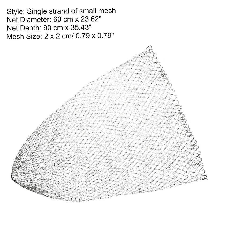 Fishing Net Replacement PE Landing Nets Replacement Mesh Dia 23.6” Gray ...