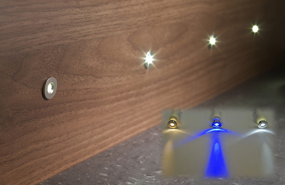 LED KITCHEN PLINTH LIGHT KITS KICK BOARDS COOL WHITE - ROUND 15mm 4/6/8 ...