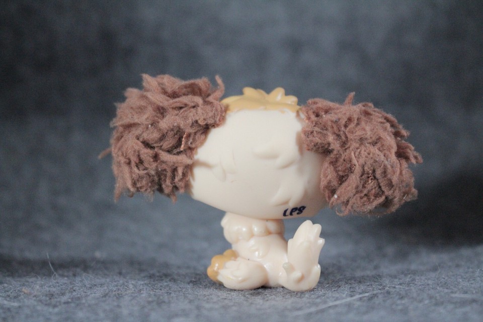 Authentic Littlest Pet Shop LPS Brown Tan Fluffy Ear Labradoodle #2421 ...