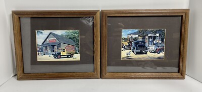 John Zed King Coca Cola Gas Station Country Scene Prints | eBay