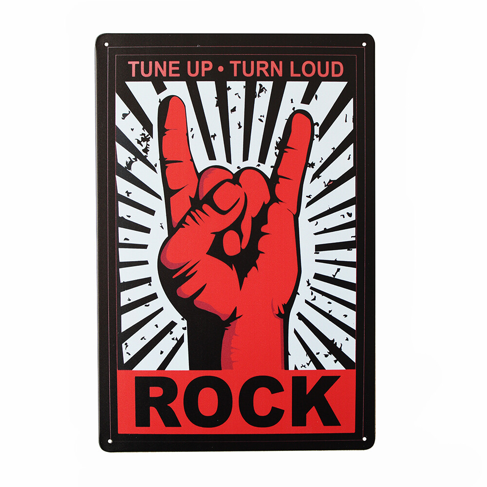 2XTin Sign TUNE UP TURN LOUD ROCK Metal Sign Vintage Tin 200x300mm ...