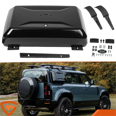 GLOSS BLACK SIDE STORAGE CARRIER TOOL BOX FOR LAND ROVER DEFENDER 90 ...