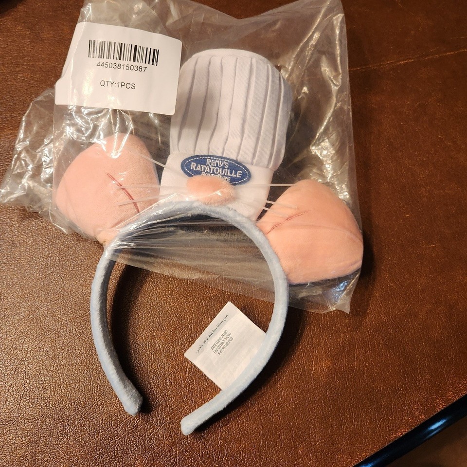 Disney Pixar Chef Remy Ratatouille Ears Headband & Magnetic Shoulder ...
