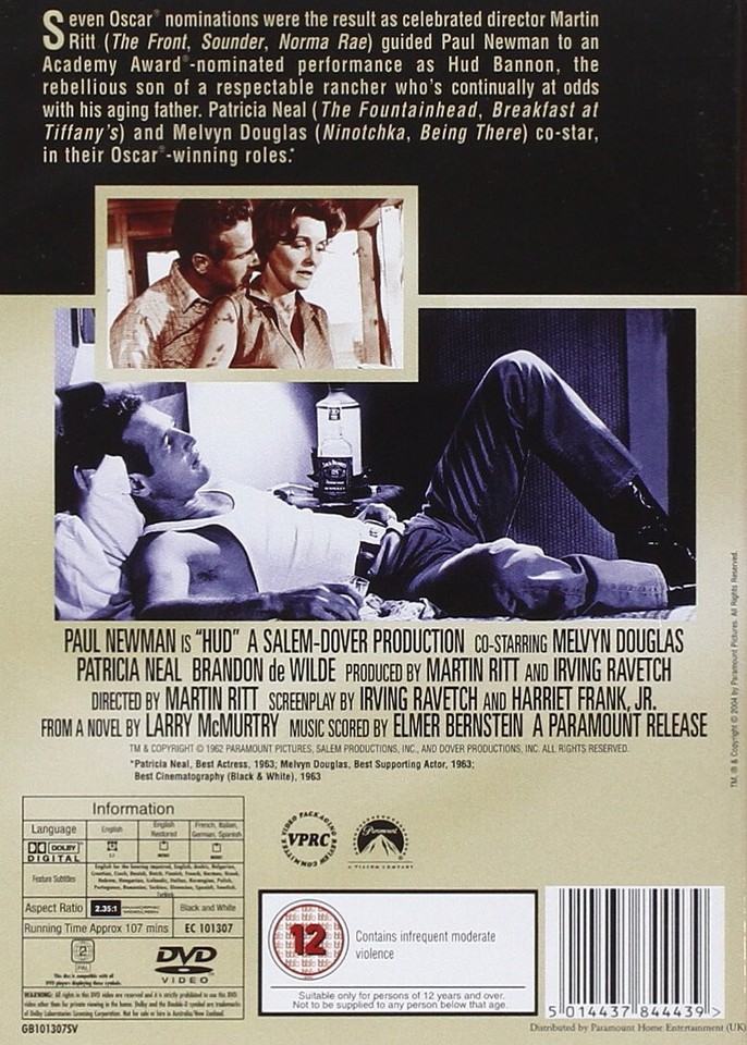 Hud (1963); DVD (widescreen); Paul Newman, Patricia Neal - like new | eBay