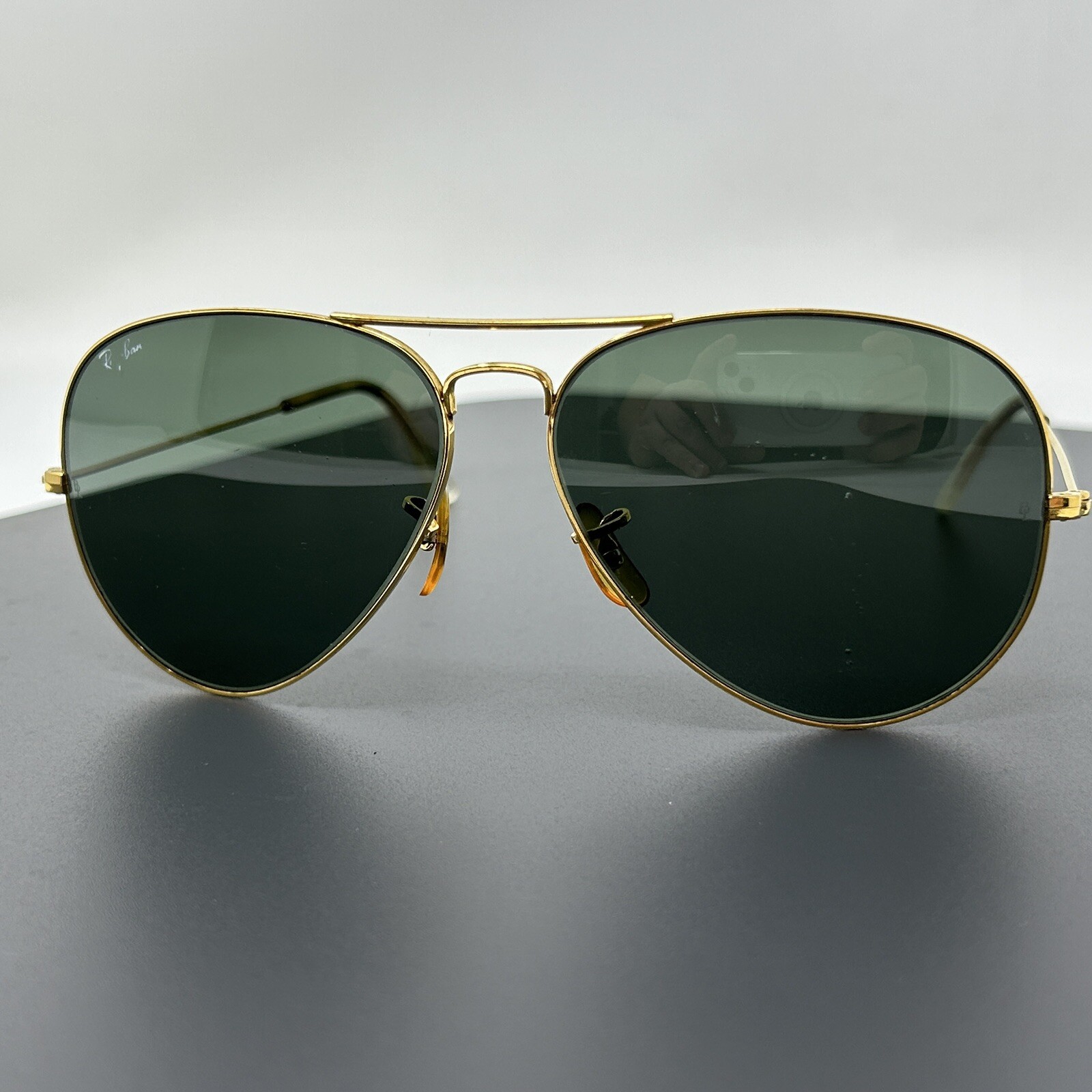Vintage B&L Ray Ban Bausch & Lomb G15 Gold Aviator 62mm Aviator Chip On ...