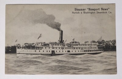 SS Newport News Excursion Ship Norfolk Washington Steamboat Co UNP ...