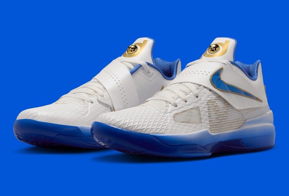 Nike Zoom KD 4 Shoes Summit White Hyper Royal Blue IB3546-100 Men's ...