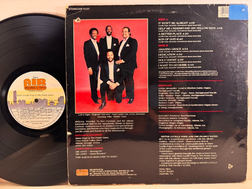 Gospel Funk LP SISTER LUCILLE POPE / the PEARLY GATES - Dedication AIR ...
