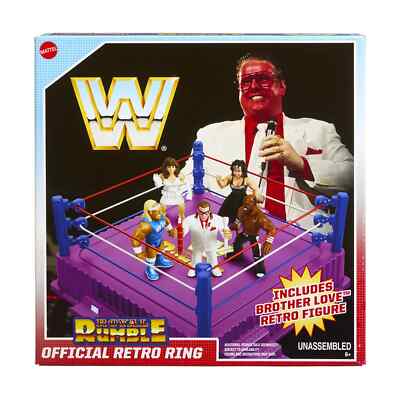 WWE WWF Retro Ring With Brother Love Hasbro Style Mattel WCW Royal ...