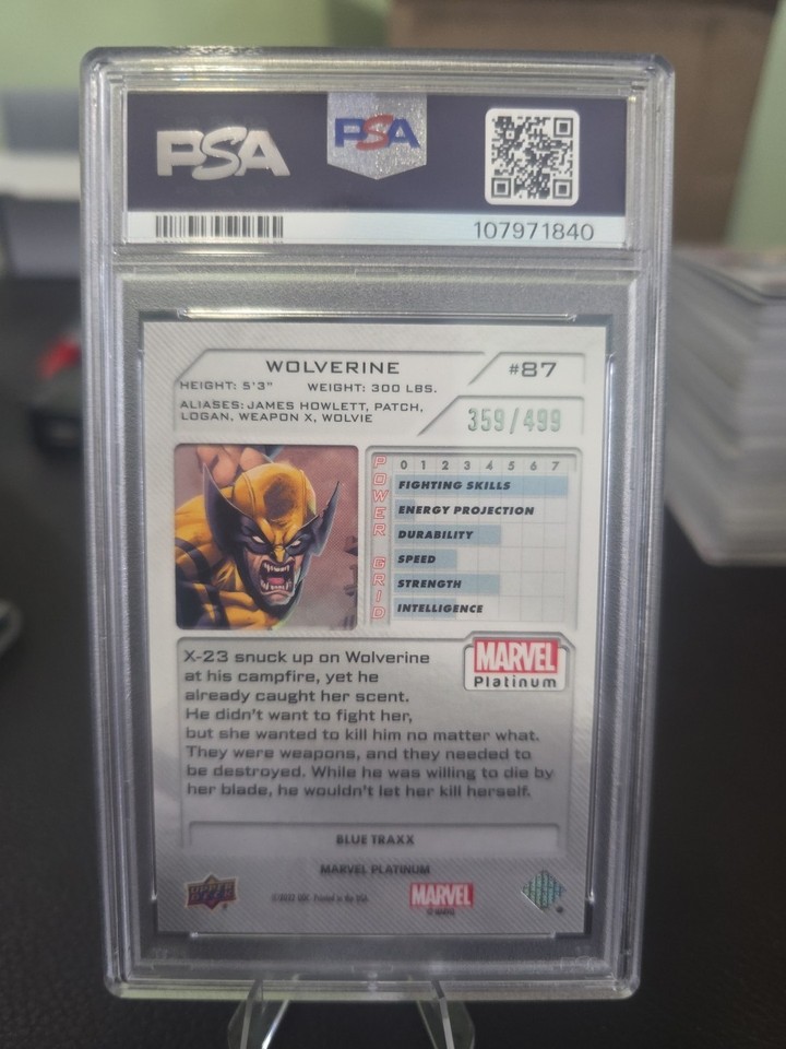 2023 Marvel Platinum Wolverine #87 Blue Traxx #359/499 Color Match! PSA ...