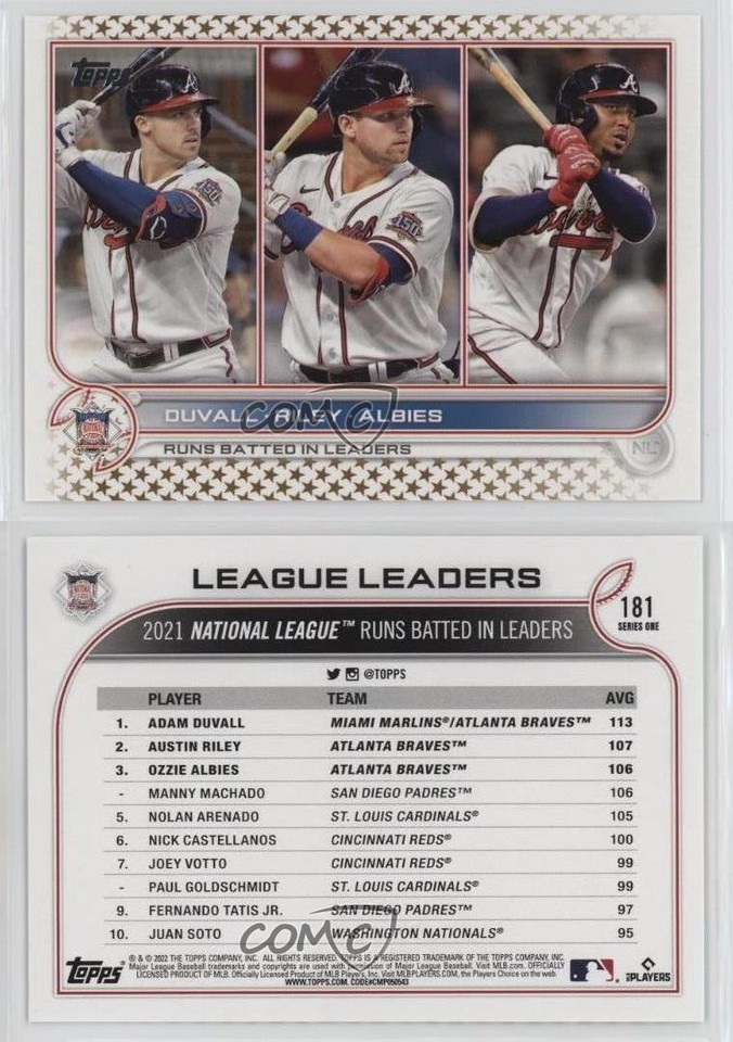 2022 Series 1 League Leaders Wal-Mart Gold Star Adam Duvall Austin ...