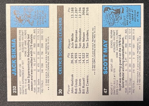 1980-81 Topps #232 #30 #47 Larry Bird Rookie (RC) Jack Sikma Scott May ...