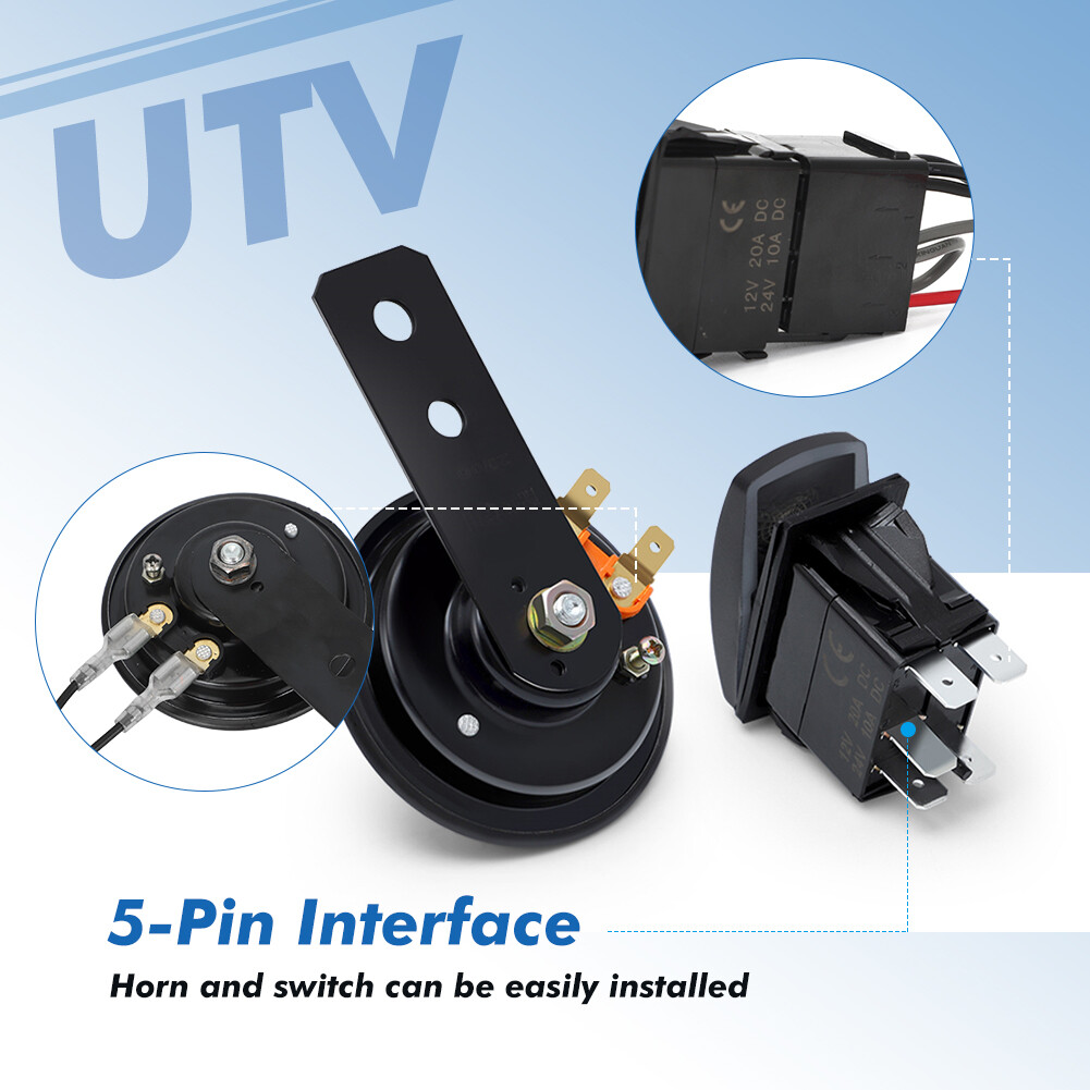 LED Rocker Switch Turn Signal Kit Street Legal Light Horn Hazard For ...