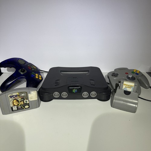 Nintendo 64 N64 Console w/WCW Vs NWO Game And 2 Controllers, Rumble ...
