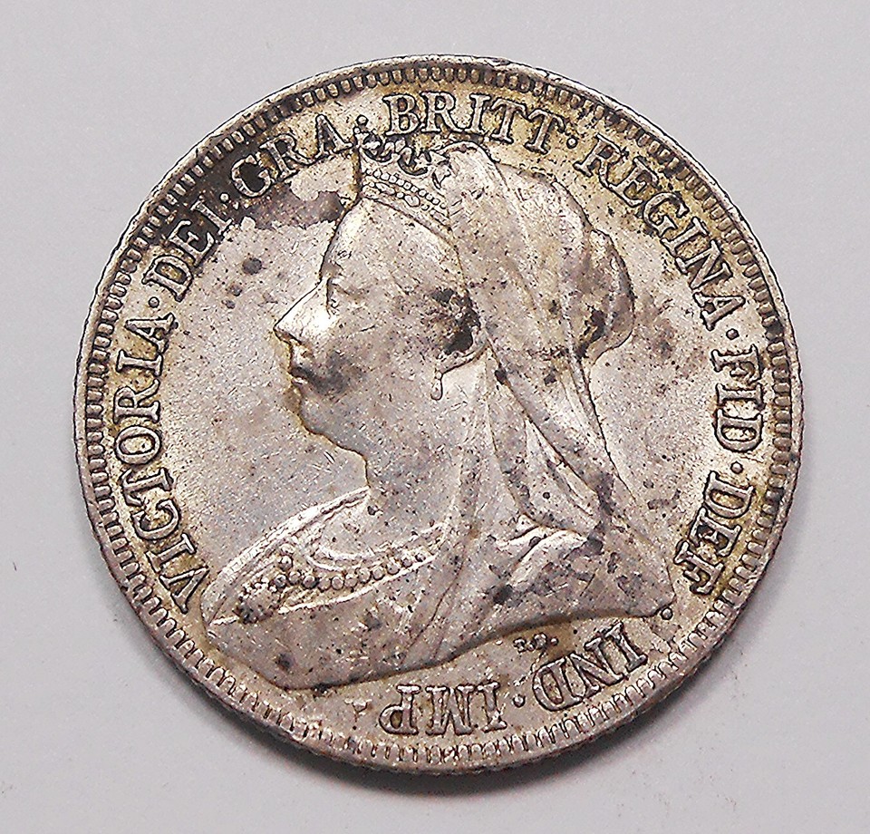 Great Britain 1899 Shilling XF HIGH Grade BEAUTY Mature Victoria UK ...