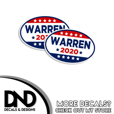Warren 2020 Oval Elizabeth Warren For President Bumper Sticker 5" x 3 ...