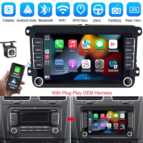 Car Stereo GPS Android 13 CarPlay Head Unit For VW Golf GTI MK5 MK6 ...