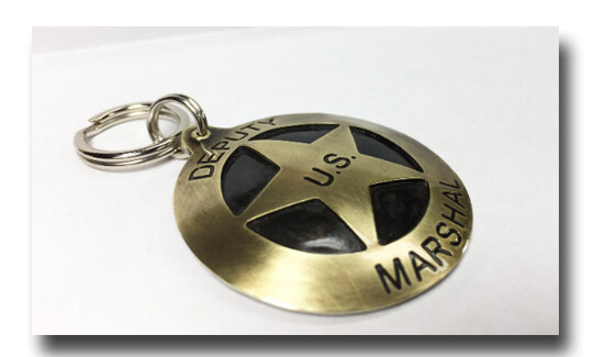 US Marshal Deputy Pet ID Dog Name Tag Free Engraving Brass Nickel ...