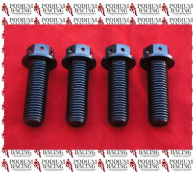 FRONT CALIPER BOLTS BLACK TITANIUM M10X30 DRILLED HEAD YAMAHA R6 R1 SET ...
