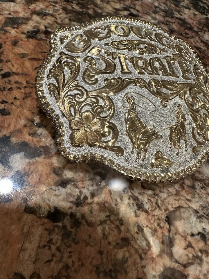 Rare George Strait Gist Silversmith Bronze Western Belt Buckle ...