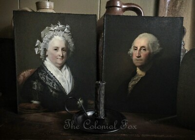George and Martha Washington Antique Reproduction Colonial Portrait Set ...