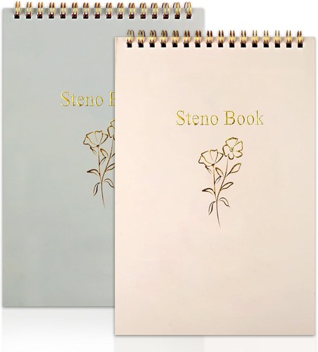 Steno Pads 2P, Spiral Notebook 6x9 Inches 50 Sheets, Steno Notebooks ...
