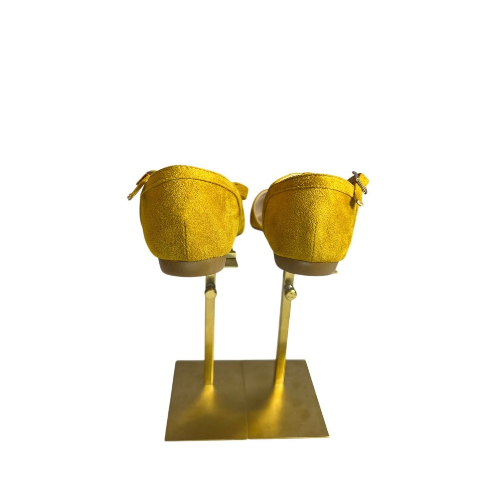 N.Y.L.A. Mustard Yellow Suede Pointed Toe T-Strap Flats EU 36 | eBay