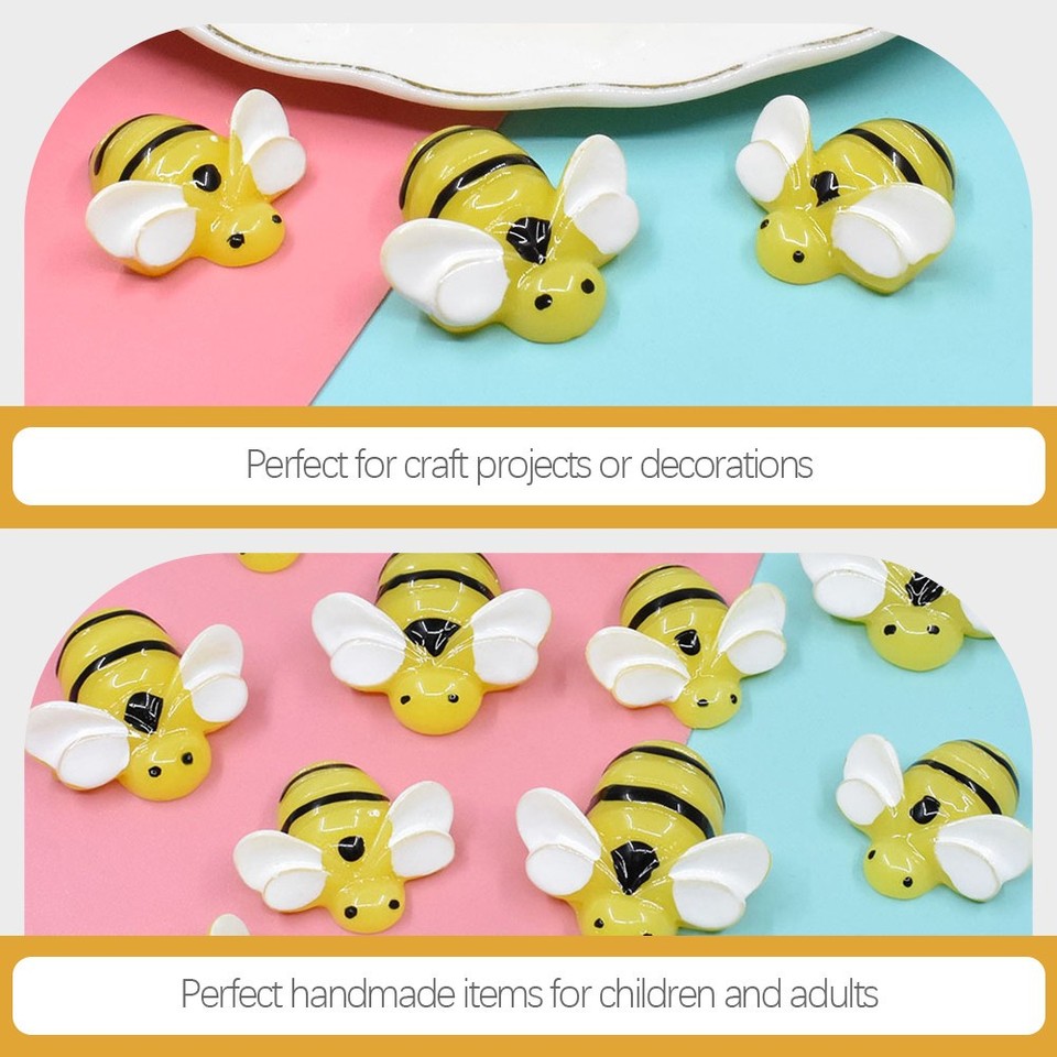 20 Pcs Cute Bee Miniature Creative Phone Case Charms Flat Back Resin ...