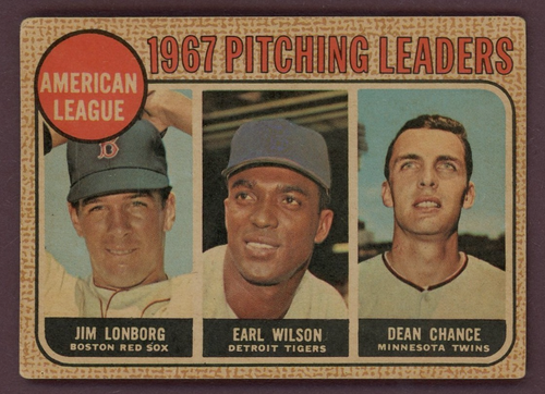 1968 Topps Venezuelan #10 Pitching Leaders, Jim Lonborg, Wilson Chance ...