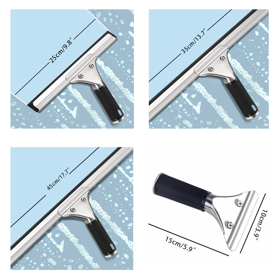 Professional 25-45cm Window Squeegee Glass Cleaner Applicator Rubber ...
