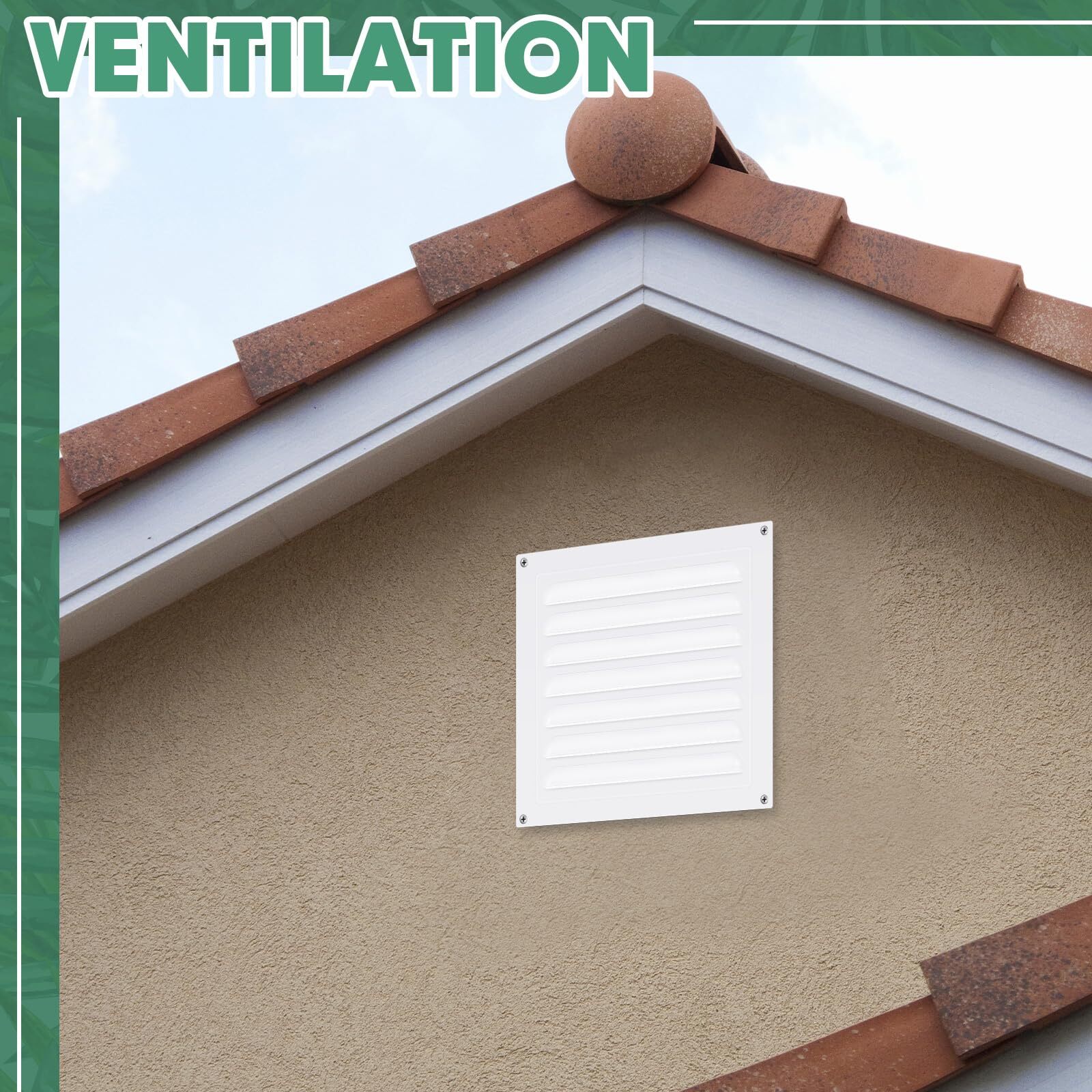 2 Pcs Attic Vent White Gable Vent Aluminum Wall Vent Metal Shed Vent ...