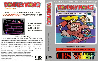 - Donkey Kong ColecoVision Cover Art Work + Game Box Only | eBay