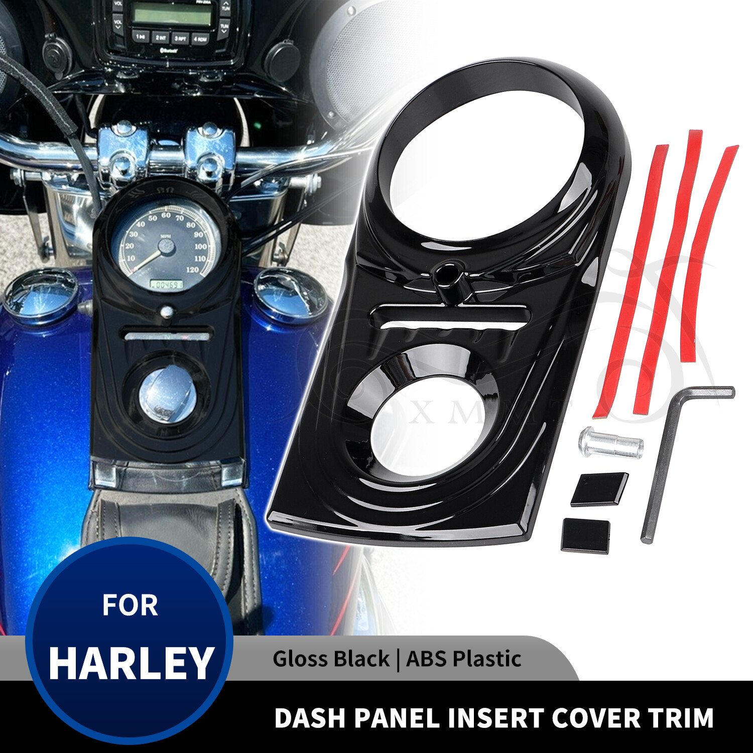 Black Dash Panel Insert Cover Kit For Harley Dyna Fatboy FLSTF Softail ...