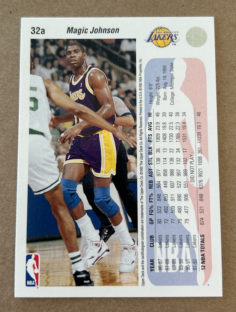 1992-93 Upper Deck #32a Magic Johnson Basketball Card | eBay
