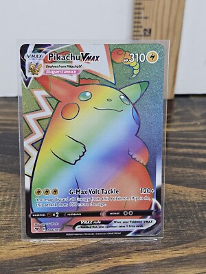 Rainbow Pikachu VMax 188/185 Secret Rare 2020 Pokemon Vivid Voltage ...