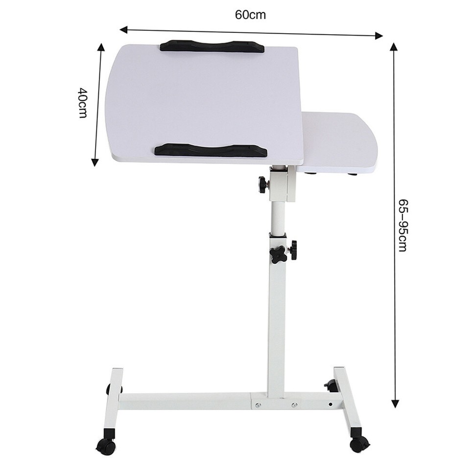 Adjustable Height Over Bed Table with Wheels Hospital Bed Aid Chair ...