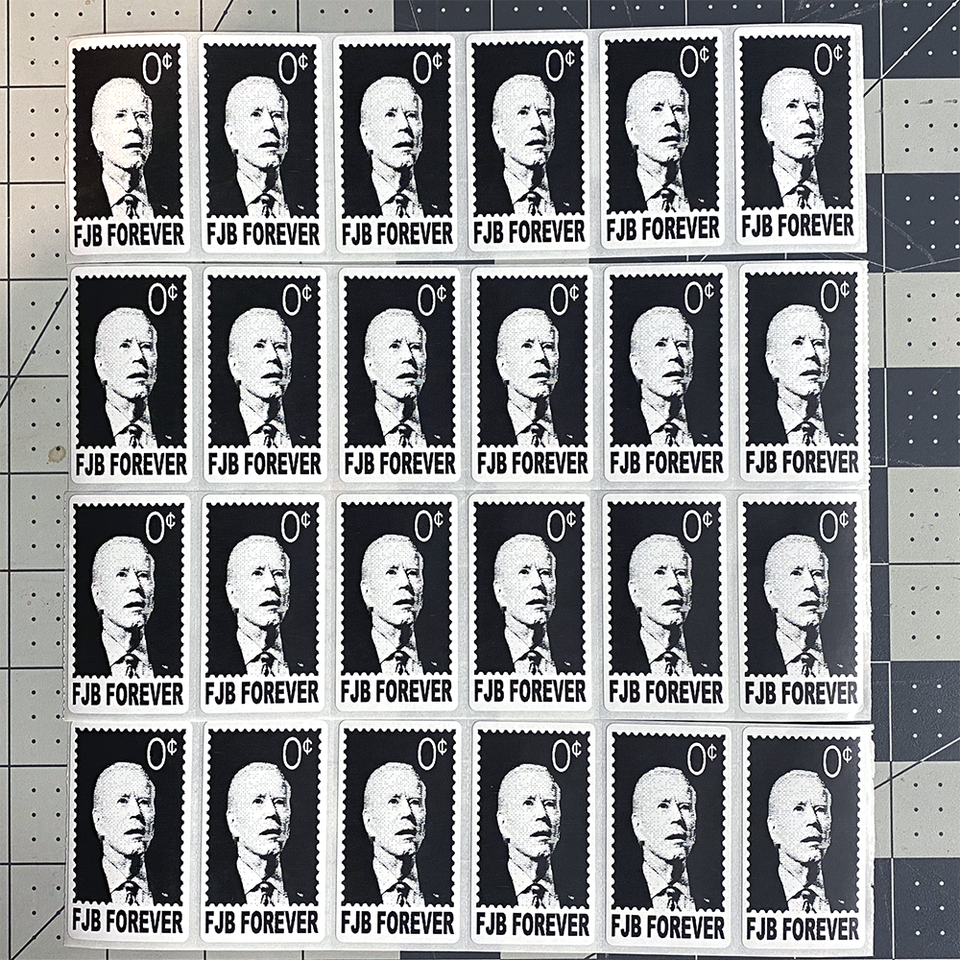 Joe Biden Stamps Zero Cents FJB Forever Parody Funny Bulk Stickers LGB ...