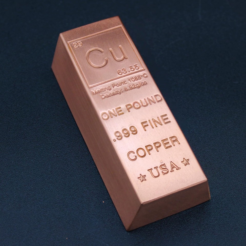 1 Pound Copper Bar Ingot Paperweight - 999 Pure Chemistry Element ...